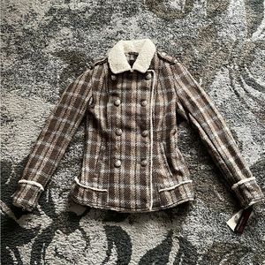 Material Girl | Jackets & Coats | Plaid Junior Button Up Jacket | Poshmark